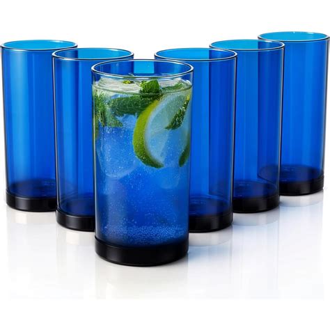 Zulay Kitchen Clear Plastic Drinking Glasses Set Of 6 Acrylic 16 Oz Beverage Tumblers