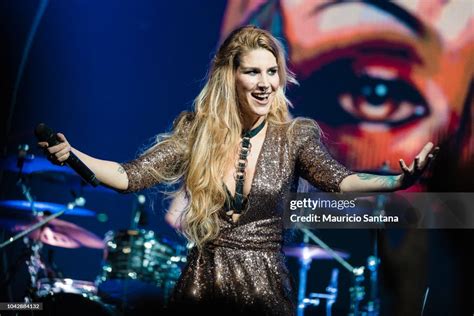 Charlotte Wessels Member Of The Band Delain Performs Live On Stage At