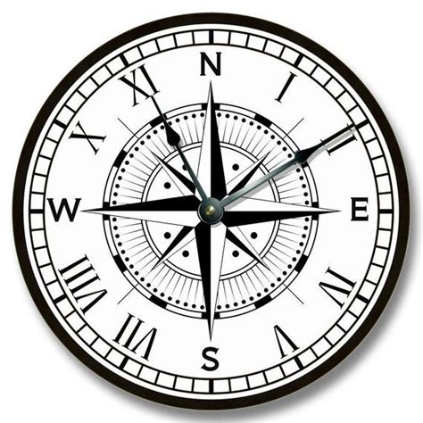 Compass Rose Pattern Wall Clock Windrose Large 105 Wall Clock Round Wall Clock