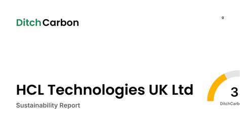 Hcl Technologies Uk Ltd Sustainability Report Ditchcarbon