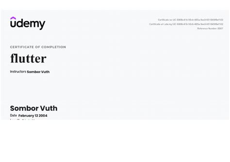 Udemy Certificate Pdf