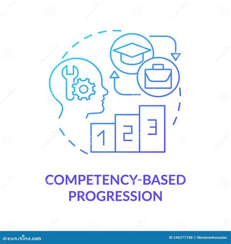 Competency Based Progression Blue Gradient Concept Icon Vector