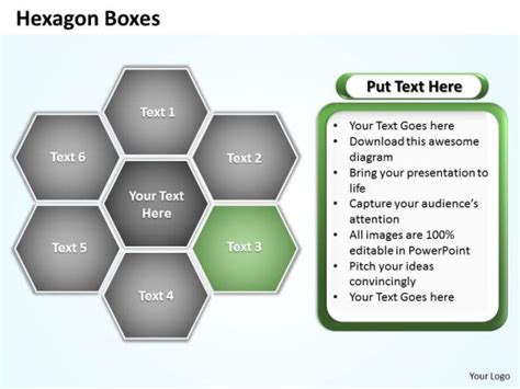 Ppt Hexagon Shapes Text Boxes Editable PowerPoint Templates PowerPoint Templates