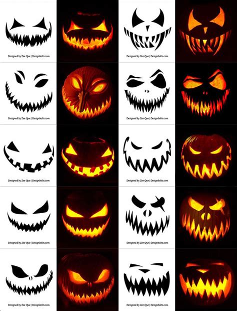 Scary Pumpkin Face Templates