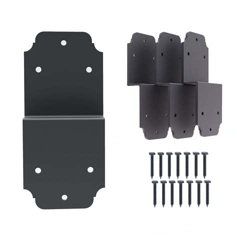 4packs Heavy Duty Black Z Angle Bracket 6 Steel Large Connector