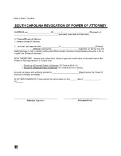 Free South Carolina Power Of Attorney Revocation Form Pdf And Word