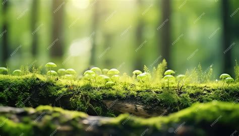 Premium Photo Micrograss And Moss In The Forest Environmental Eco