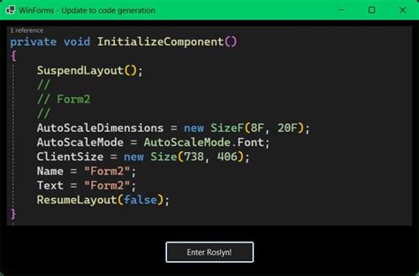 Updated Modern Code Generation For Winforms Initializecomponent Net