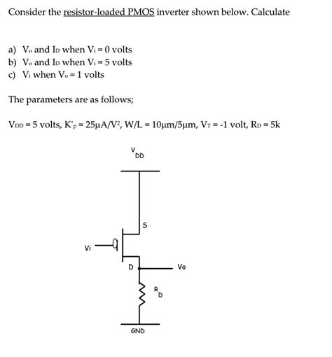 Solved Consider The Resistor Loaded Pmos Inverter Shown Below