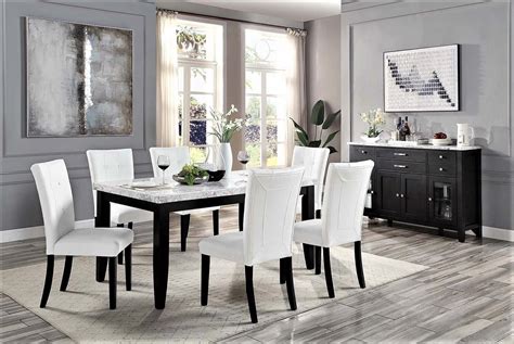 Contemporary White Dining Set