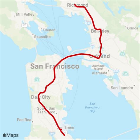 Bart Red Subway Sf Bay Area