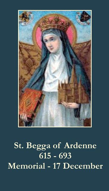 St Begga Prayer Card Pc 233 Theholycardcompany