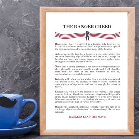 The Ranger Creed Us Army T Special Forces American Soldier Armed