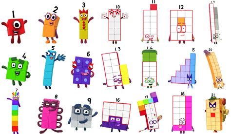 All Numberblocks 1 21 By Michalnowak123 On Deviantart