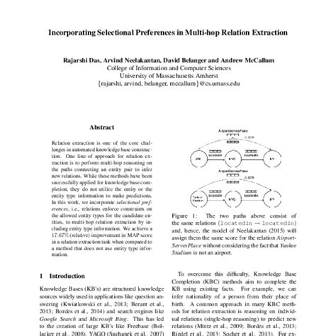 Incorporating Selectional Preferences In Multi Hop Relation Extraction