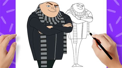 How To Draw Gru Minions Despicable Me Youtube