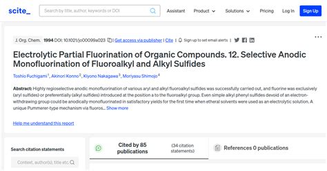 Electrolytic Partial Fluorination Of Organic Compounds 12 Selective