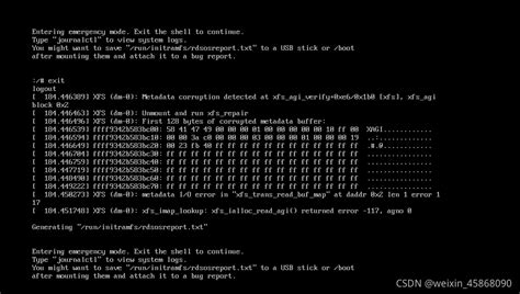 Centos7 开机提示：entering Emergency Mode Exit The Shell To Continue