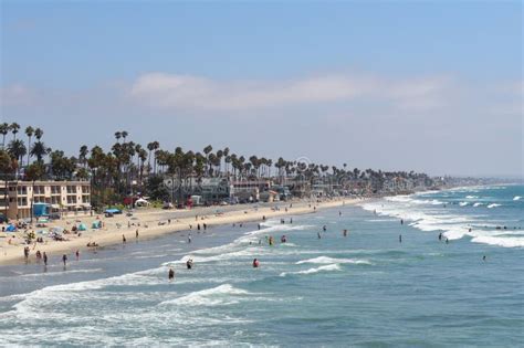 California Coast Series People Sunbathing Beach Umbrellas