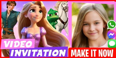 Digital Invitation Rapunzel Birthday Greetings Free Whatsapp