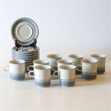 Ulla ProcopÉ Leivo Inkeri Coffee Cups With Saucers 20 Pieces Ceramic “uhtua” Arabia 20th