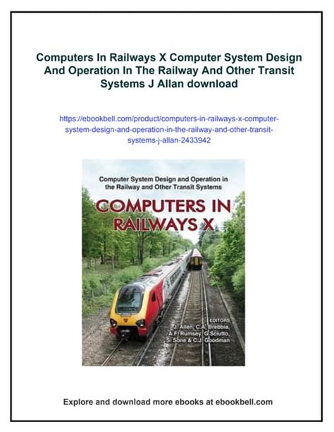 Computers In Railways X Computer System Design And Operation In The
