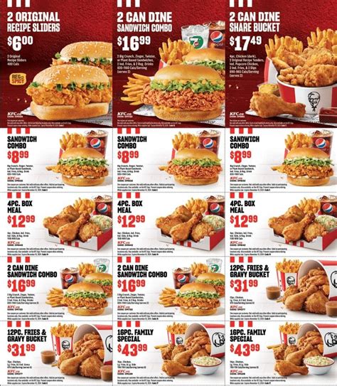 Kfc Menu Prices Specials