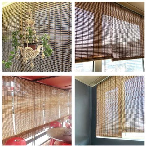 아이월드 펜션 여름 인테리어 자연 투톤 대나무발 블라인드 갈대발 햇빛가리개 침구커튼카페트