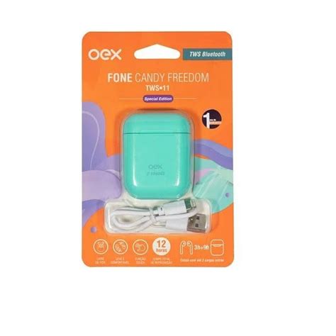 Fone De Ouvido Oex Candy Tiffany Bluetooth TWS11 Papelaria Criativa