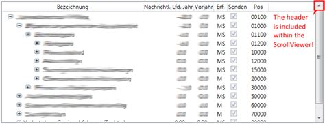 Wpf Gridviewheaderrowpresenter Scrolls With Custom Treelistview Control Stack Overflow