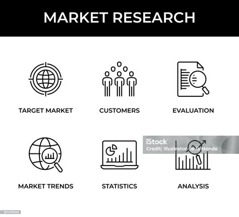 Market Research Icon Set Contains These Icons Target Market Customers