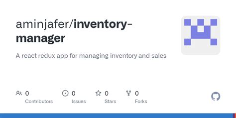 Github Aminjaferinventory Manager A React Redux App For Managing Inventory And Sales