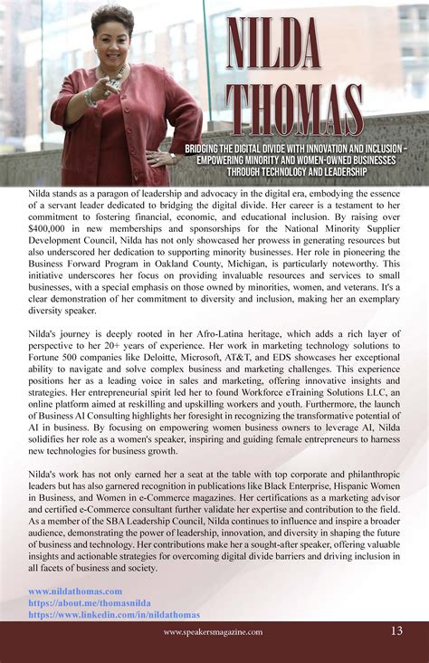 Nilda Thomas Bridging The Digital Divide With Innovation And Inclusion Empowering Minority