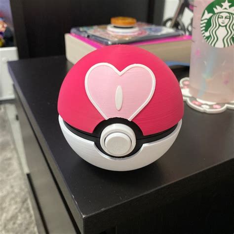 Love Ball Pokemon Poke Ball 3d Printed Switch 3ds Or Ring Holder Etsy