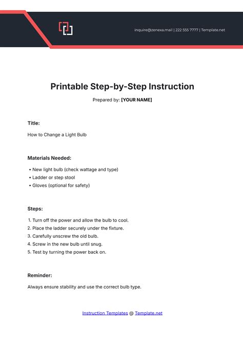 Free Instruction Templates To Edit Online And Print