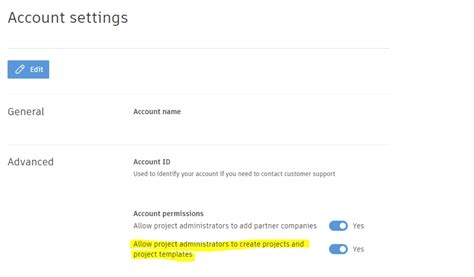 Project Admins Unable To Select Or View Project Templates When Creating A New Project In Acc