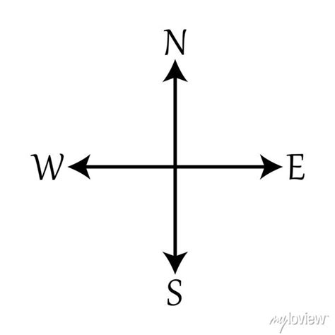 Simple Compass Rose Icon Clipart Image Isolated On White Background