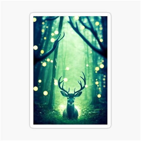 Deer Foresty Sticker For Sale By Dreamworldscape Redbubble
