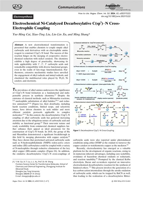 Electrochemical Ni‐catalyzed Decarboxylative Csp−n Cross‐electrophile