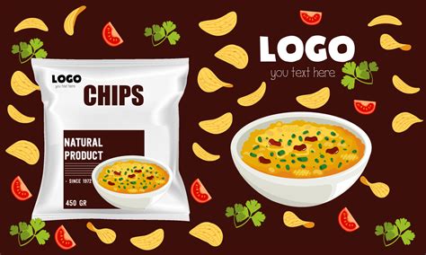 Chips Packaging Template Vector Art Colorful 13648736 Vector Art At