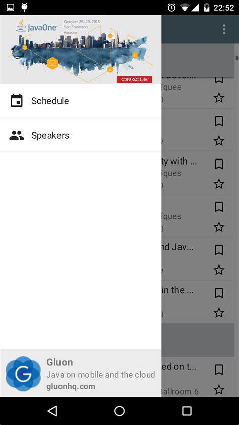 Javaone App Android 2 Gluon