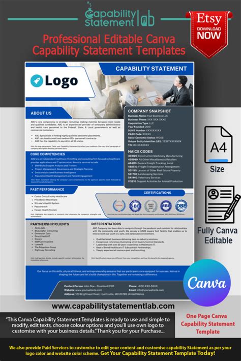 Corporate Canva Capability Statement Template