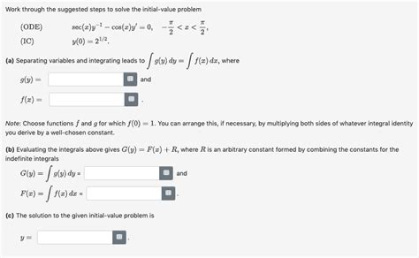 Solved Work Through The Suggested Steps To Solve The