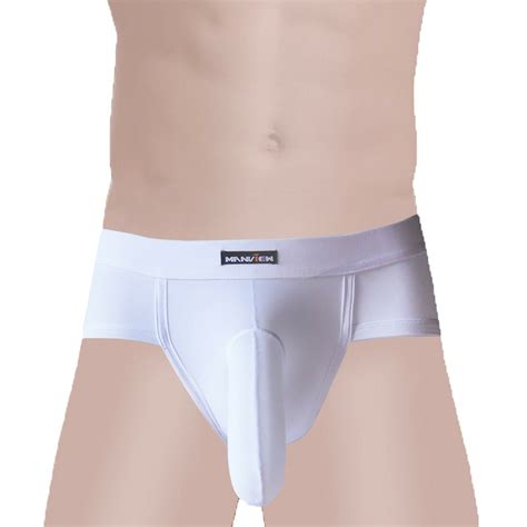 Men Soft Penis Cock Sleeve With Pouch Bikini Briefs Underwear Lot M L