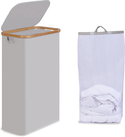 Efluky Slim Laundry Basket With Lid Narrow Laundry Hamper