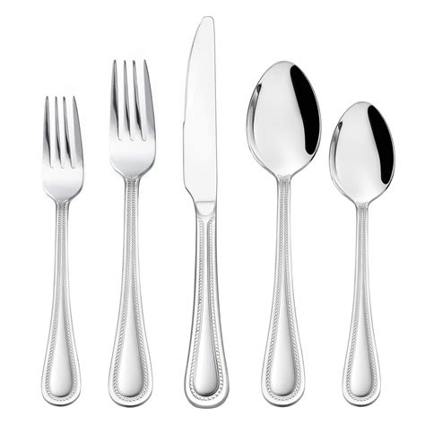 60 Piece Silverware Set Haware Stainless Steel Flatware Service For 12