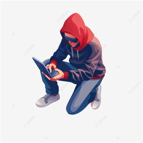 hacker breaks into phone isometrics hacking cybercrime flat cartoon