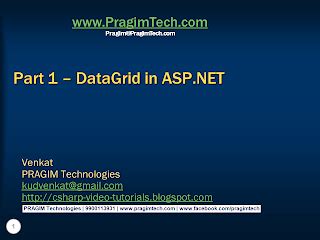 Sql Server Net And C Video Tutorial Part 1 DataGrid In ASP NET