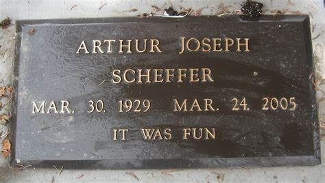 Arthur Joseph Art” Scheffer 1929 2005 Find A Grave Gedenkstätte