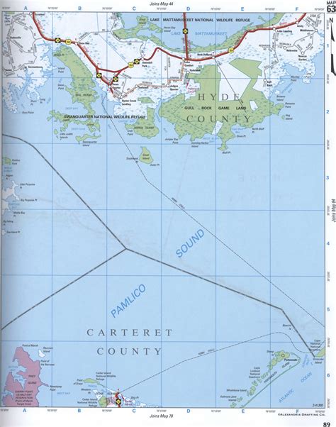 Map Of Hyde County Nc Roads And Towns In Hyde County North Carolina Us